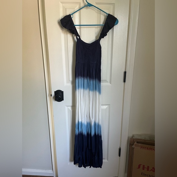 Raviya | Dresses | Navy Blue And White Maxi Summer Dress | Poshmark